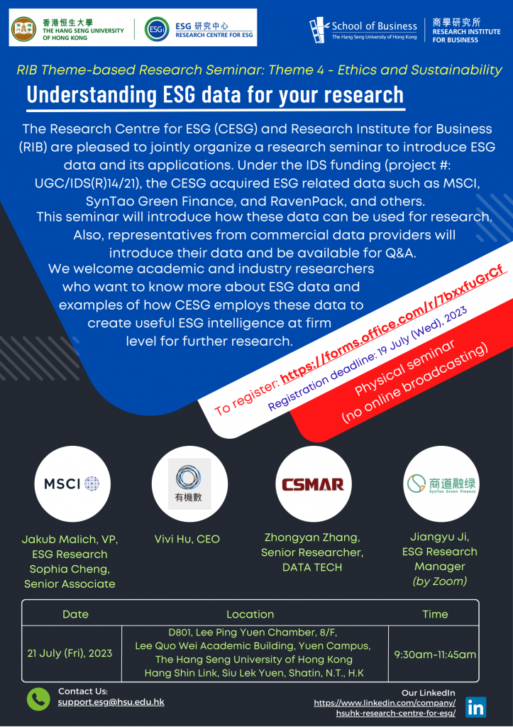 Conferences & Workshops - Research Centre for ESG