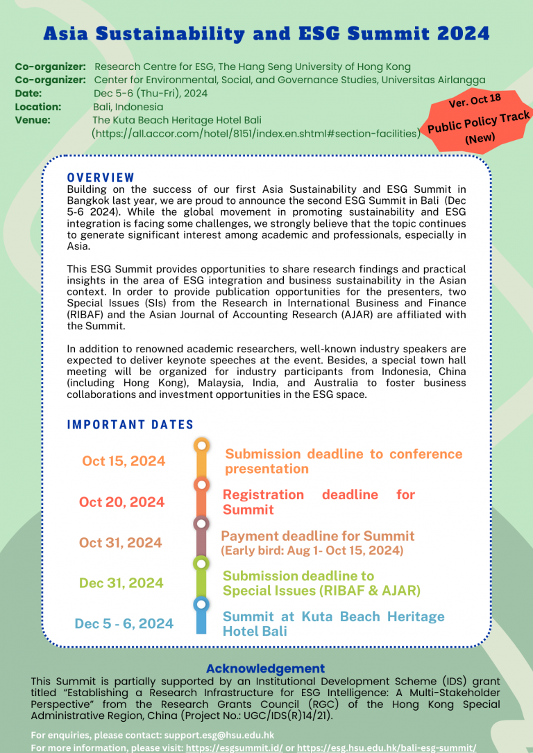 Conferences & Workshops - Research Centre for ESG