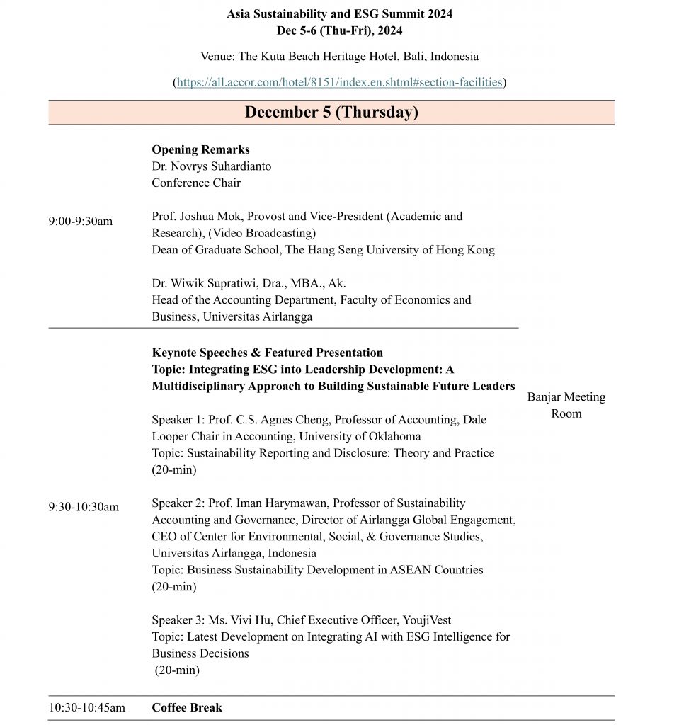 Rundown & Keynote Speakers - Research Centre for ESG