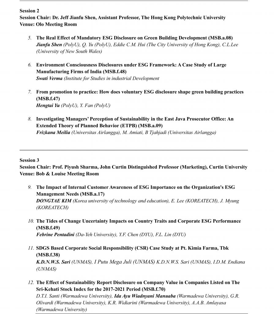 Rundown & Keynote Speakers - Research Centre for ESG